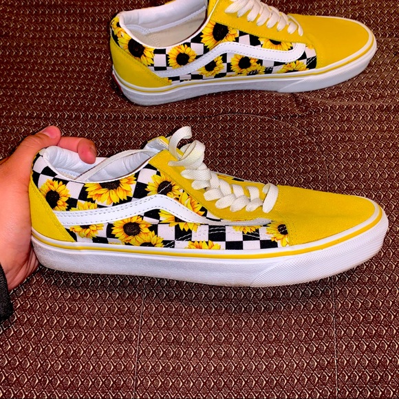 Vans | Shoes | Custom Sunflower Vans | Poshmark